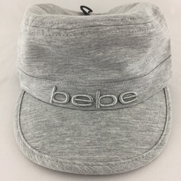 bebe | Accessories | Bebe Gray Logo Hat Cadet Cap Adjustable Back Nwt ...